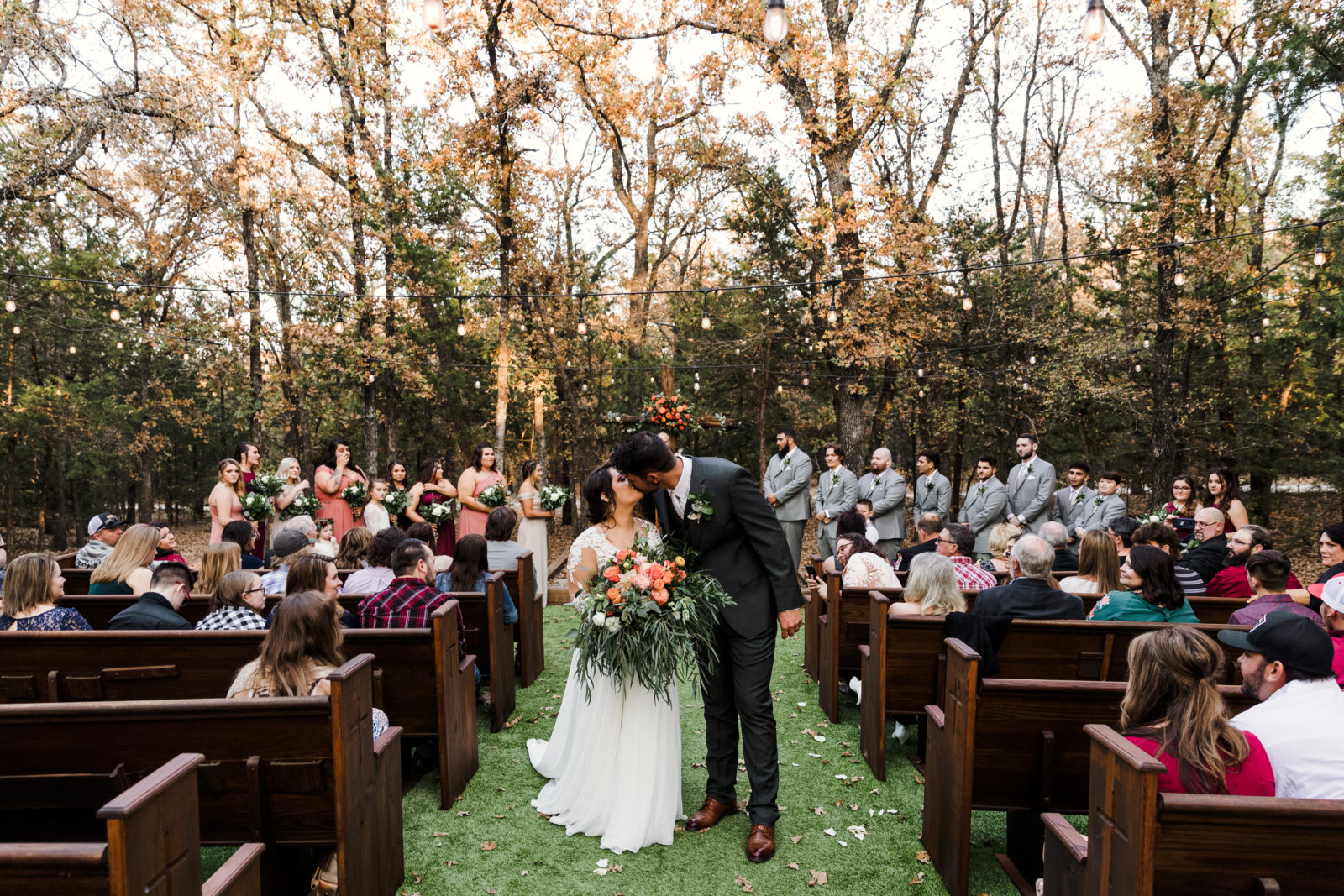 Oak Meadow Ranch Wedding - Open Air Chapel with Bright Fall Tones